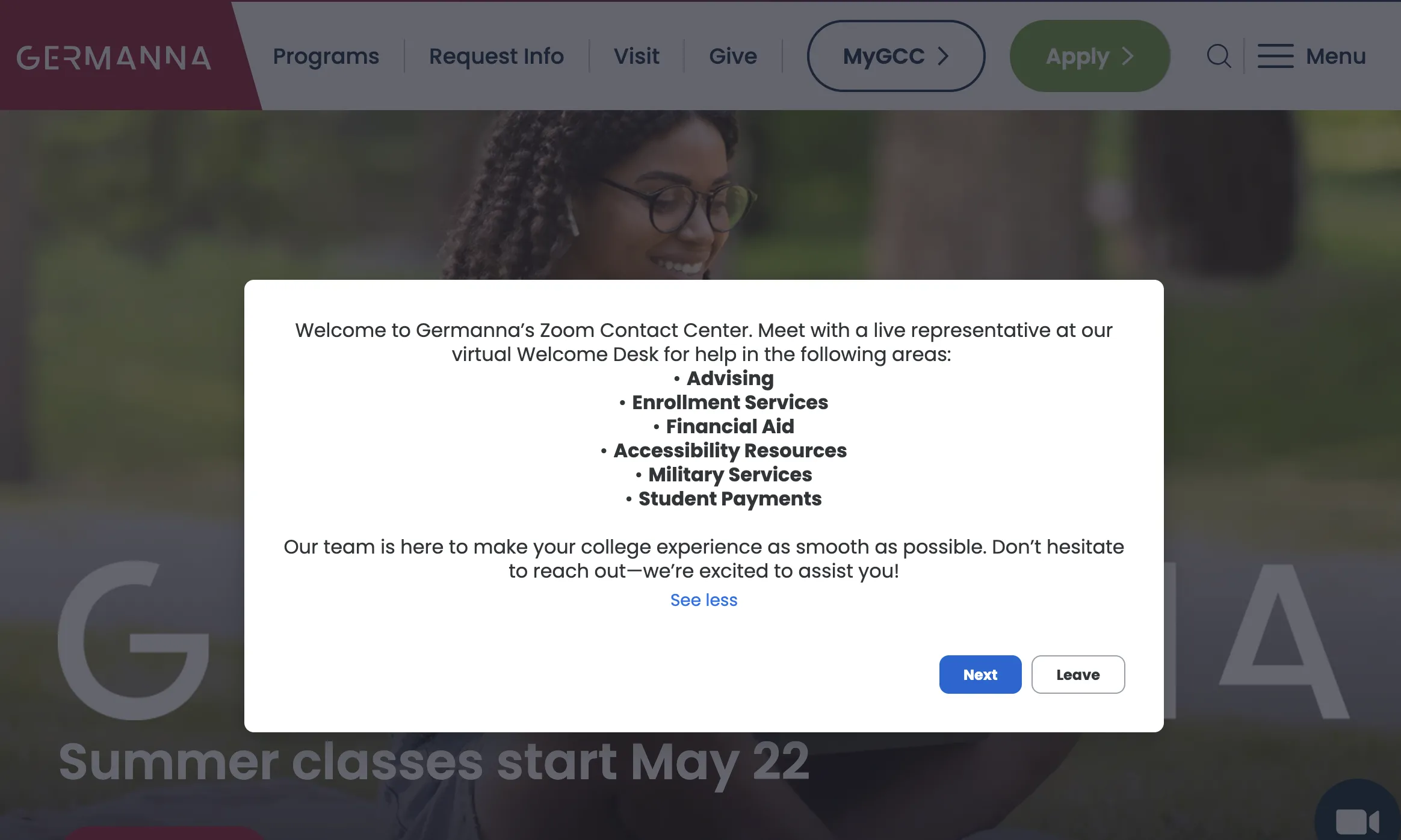 Live Support in the Zoom Contact Center | Germanna Community College